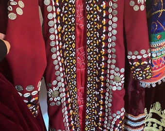 Vintage Handmade Afghani Wool Chapan, Seashell Coat - Etsy