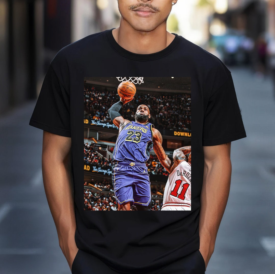 LeBron James Dunking Vintage Camisa 90s Lakers Merch Sudadera con ...