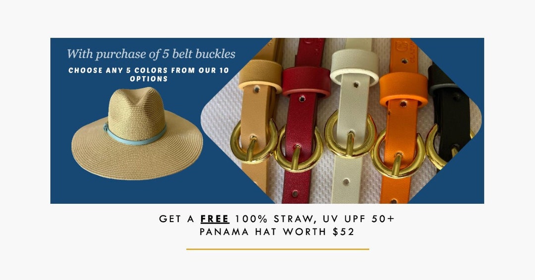 OLASUMBO Interchangeable Leather Hat Band, Belt Buckle for Panama Hats ...