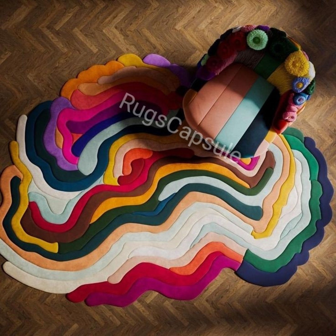 New Pattan Unique Shape Modern Design Hand Tufted Multi Rug - Etsy