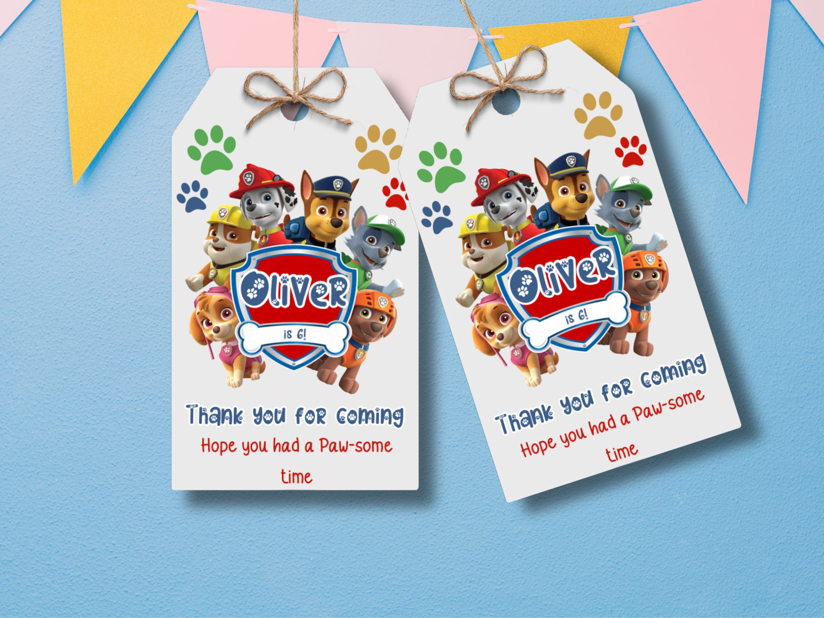 Paw Patrol Thank You Tag Sticker sold by Ale Giorgini | SKU 3127872 ...