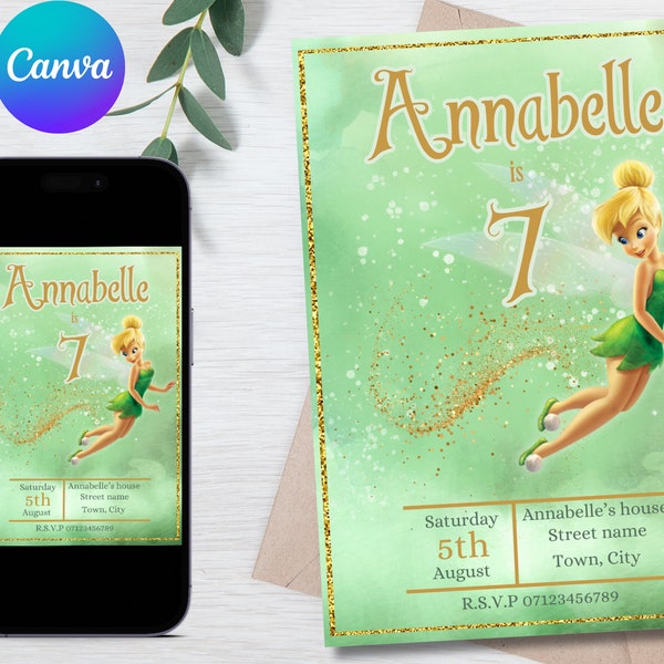 Tinkerbell Invitation - Etsy
