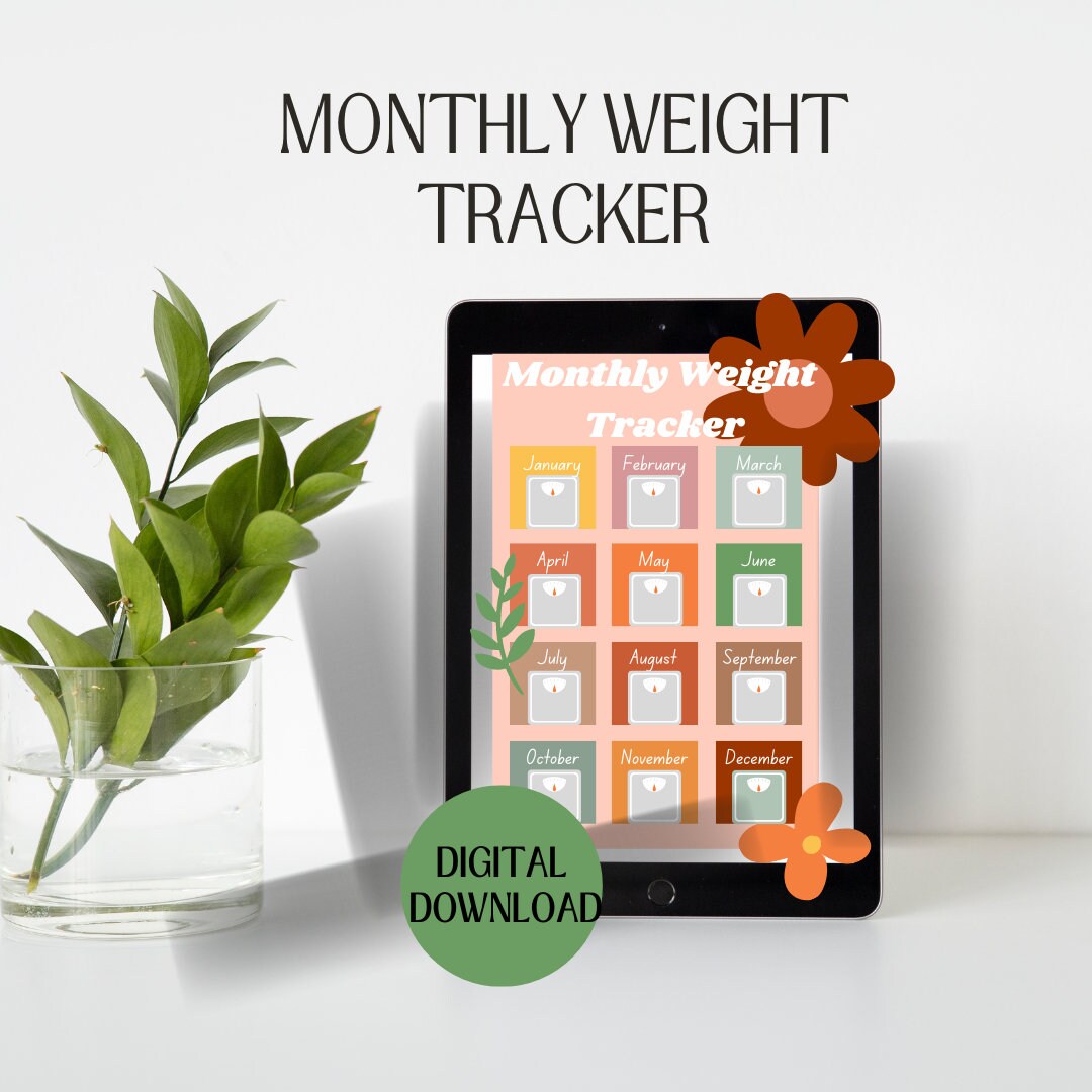 Monthly Weight Loss Tracker, Losing Weight, Progress Chart, Journal ...