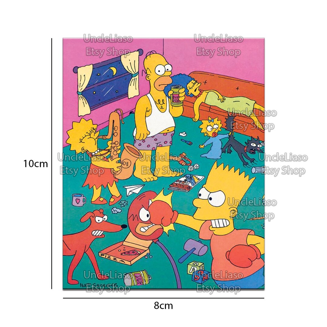 The Simpsons Magnet 8x10cm Souvenir Bart Homer Marge Lisa - Etsy
