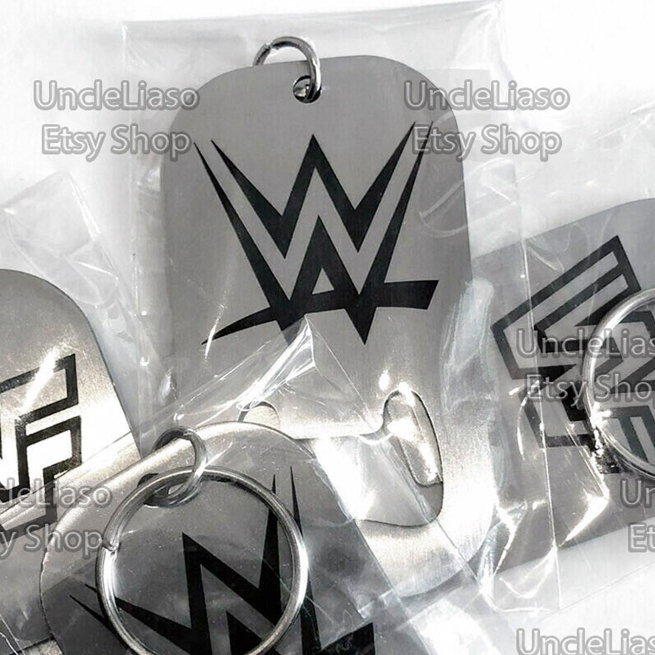 Beer Bottle Opener Keychain WWF WWE Logo Brand New Wrestling Souvenir ...