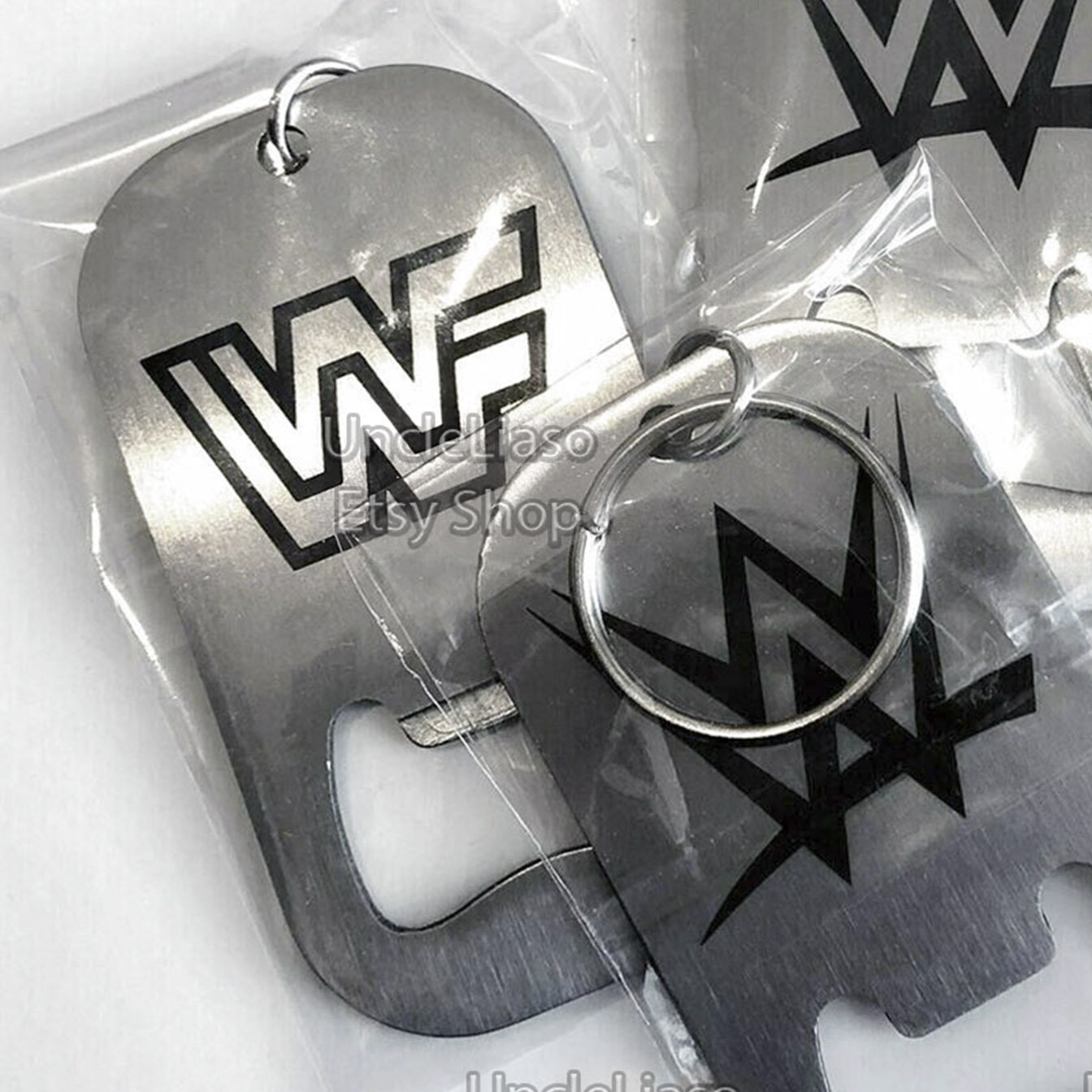 Beer Bottle Opener Keychain WWF WWE Logo Brand New Wrestling Souvenir ...