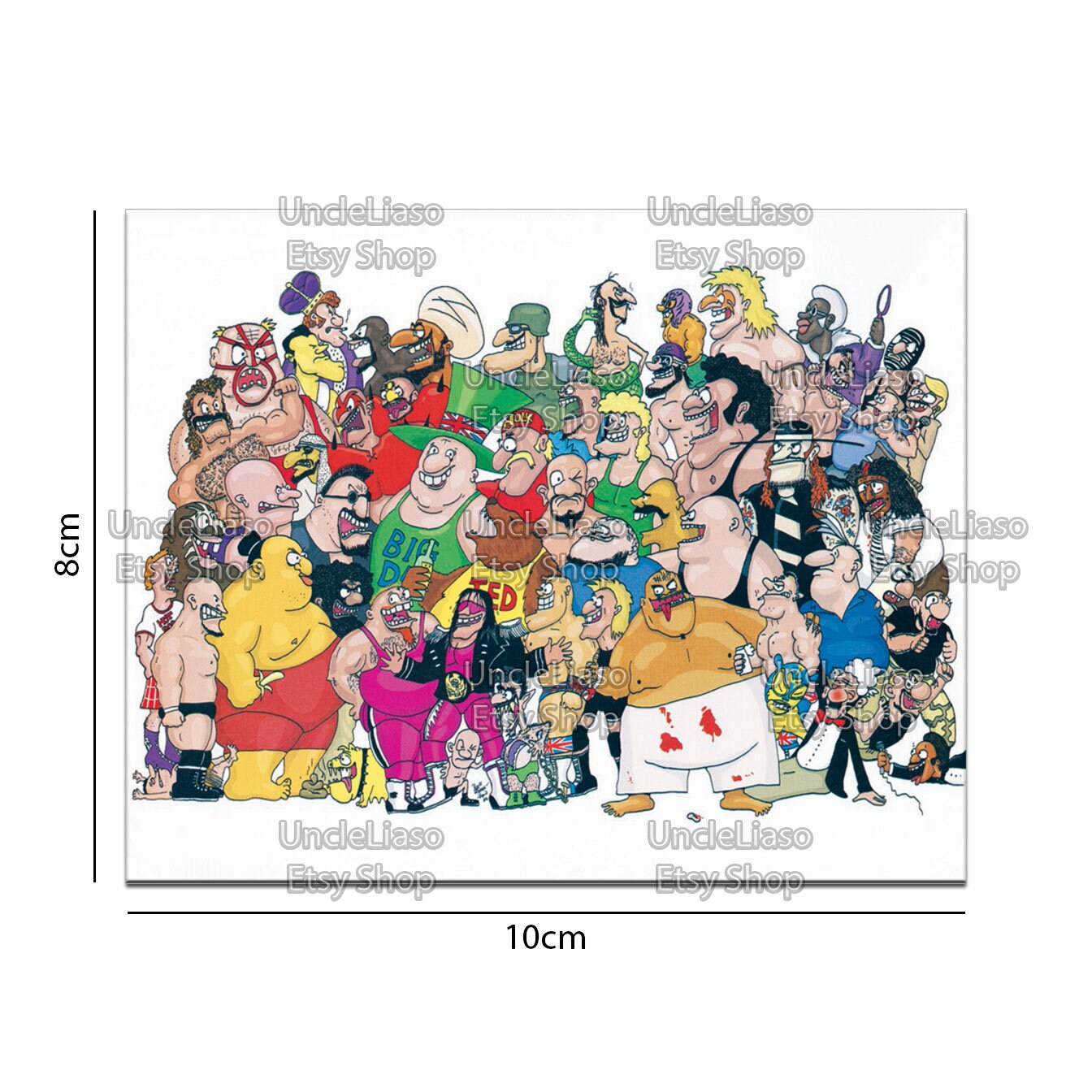 Wrestling Legends Cartoon Magnet 8x10cm Souvenir Photo Poster Bret ...