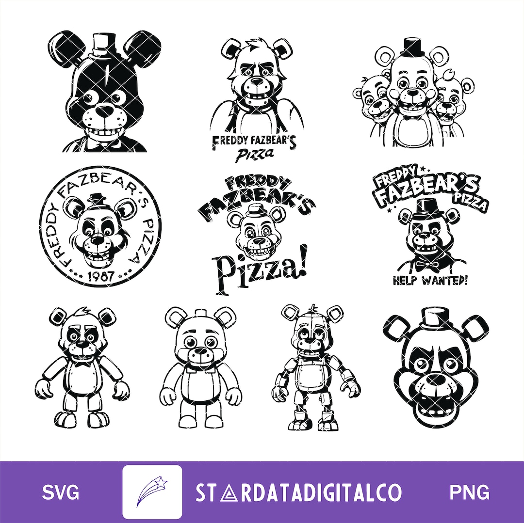 FNAF Svg, Five Nights at Freddy's Set, Freddy's Svg, Cut Files for ...