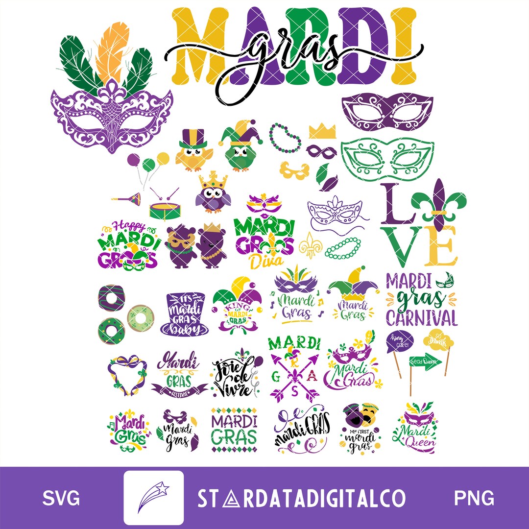 Mardi Gras SVG PNG, Mardi Gras Beads Svg, Fat Tuesday Svg, Mardi Gras ...