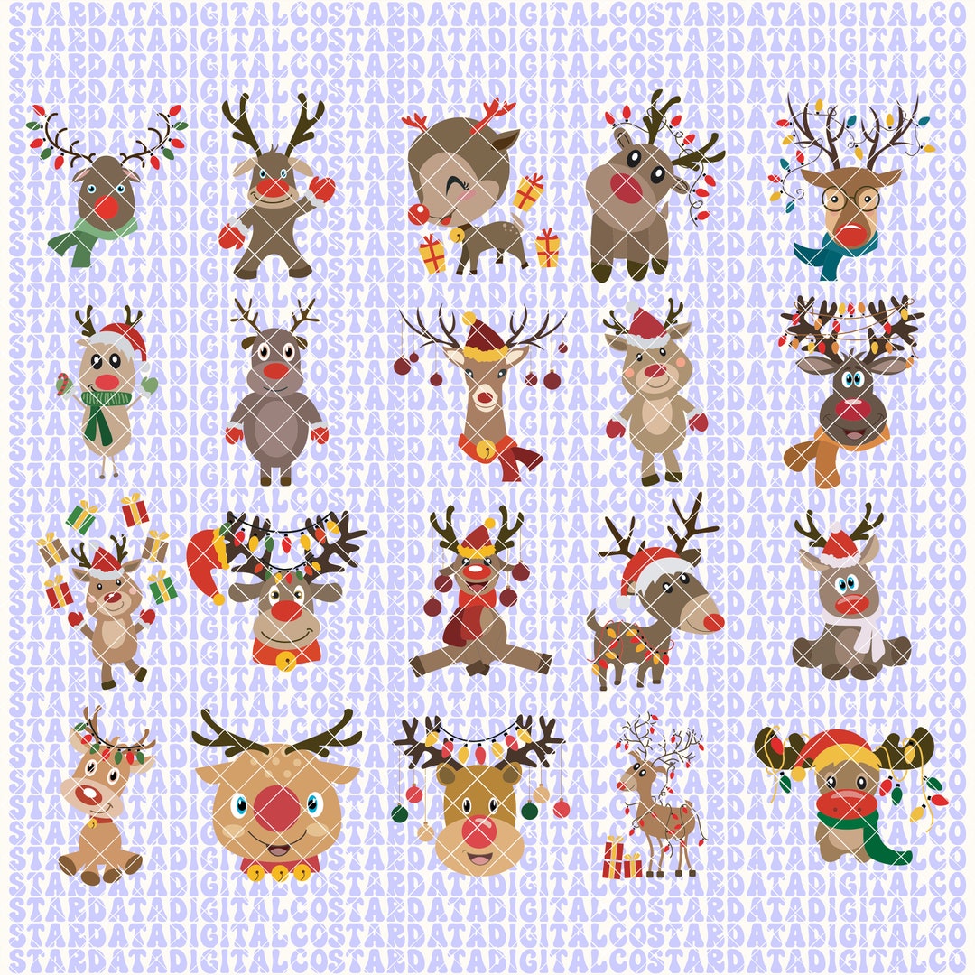 Reno SVG Navidad SVG Cara de reno SVG Nariz roja de reno lindo, Cara de ...