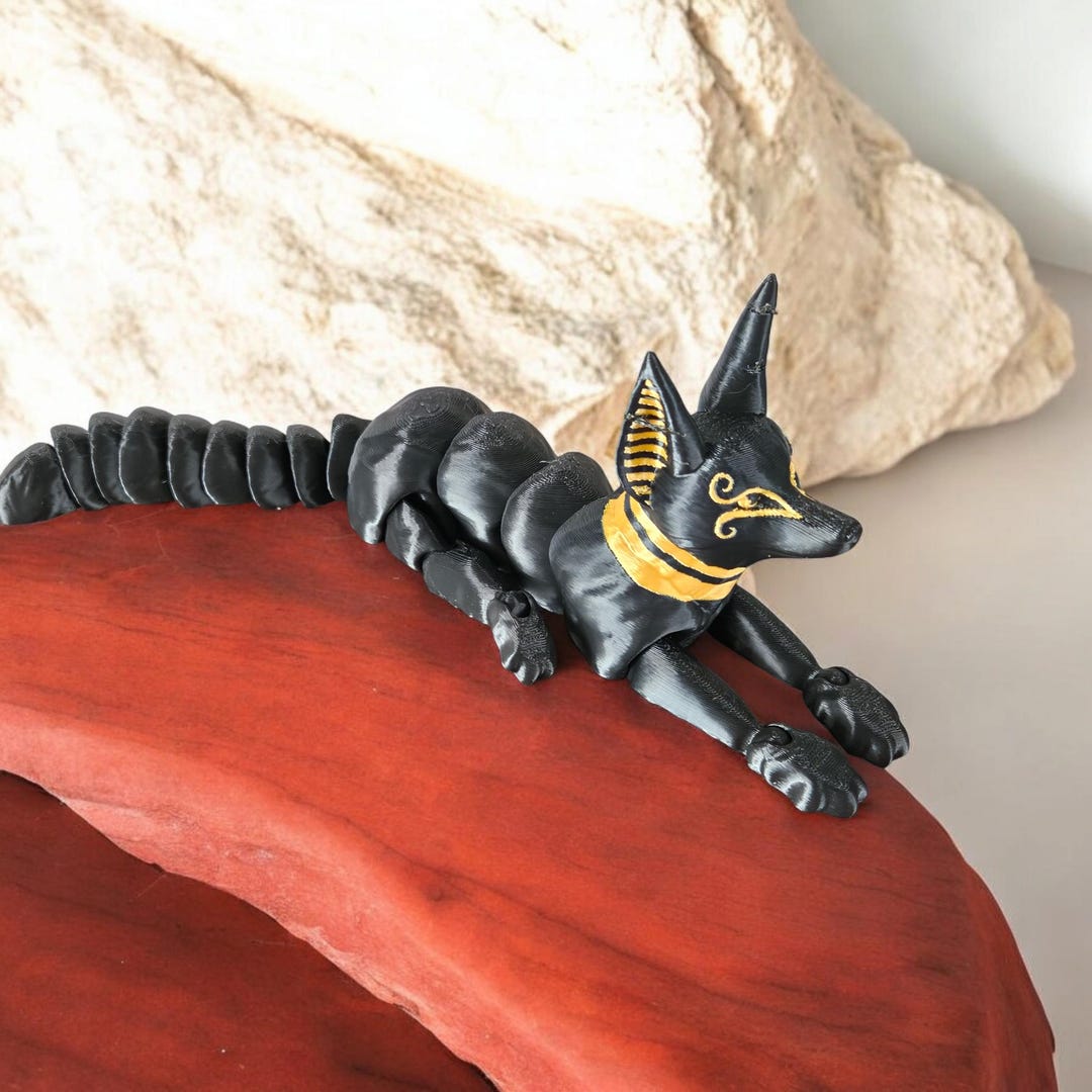 Large Anubis Egyptian Dog Jackal Decor 3D Printed Articulated Figure for Home & Office Unique ...