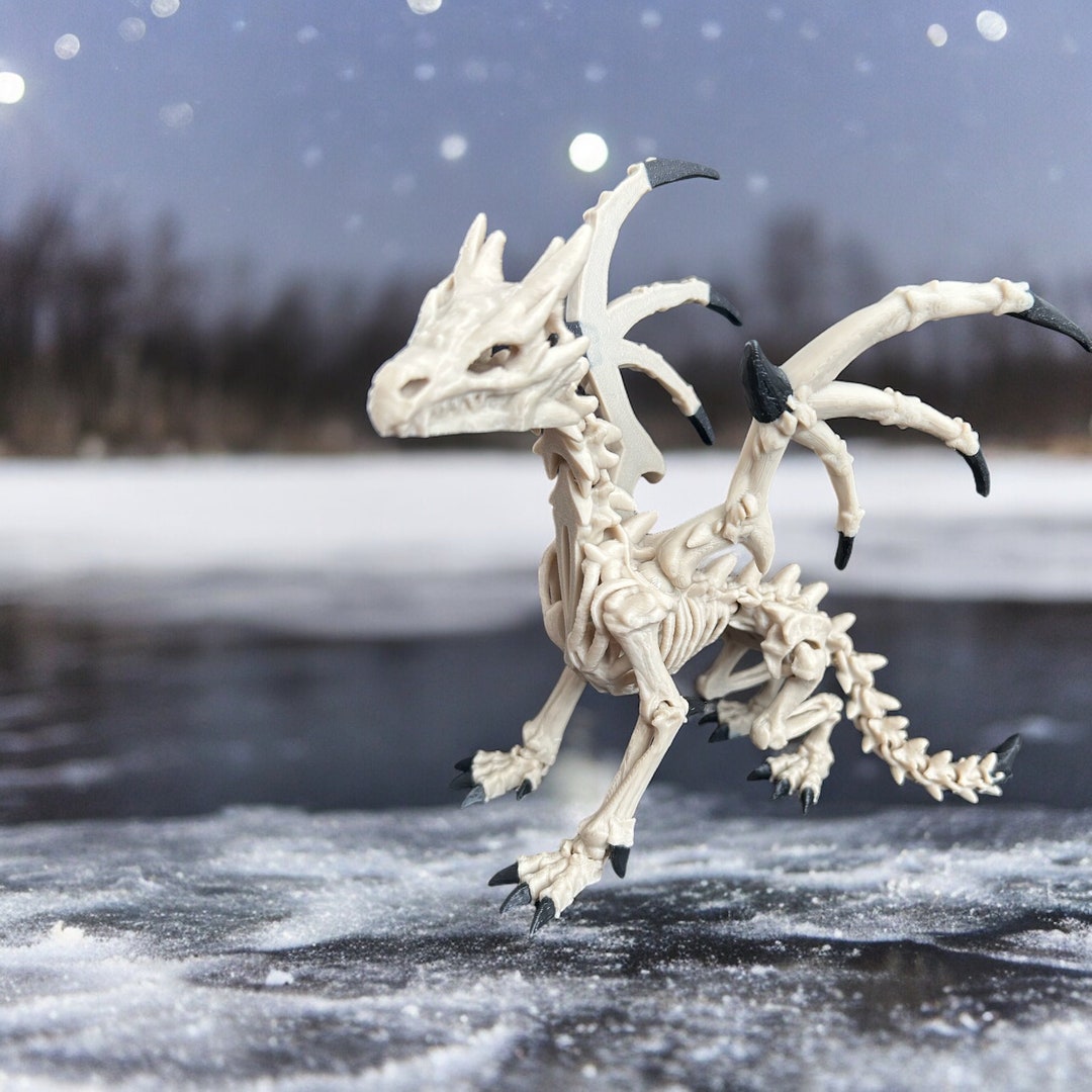 Articulated Wraithwing Dragon Bone Colour 3D Printed - Etsy