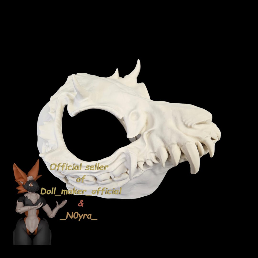 Sinister 3D Printed Demon Mask: Articulated Skull With Fangs for ...