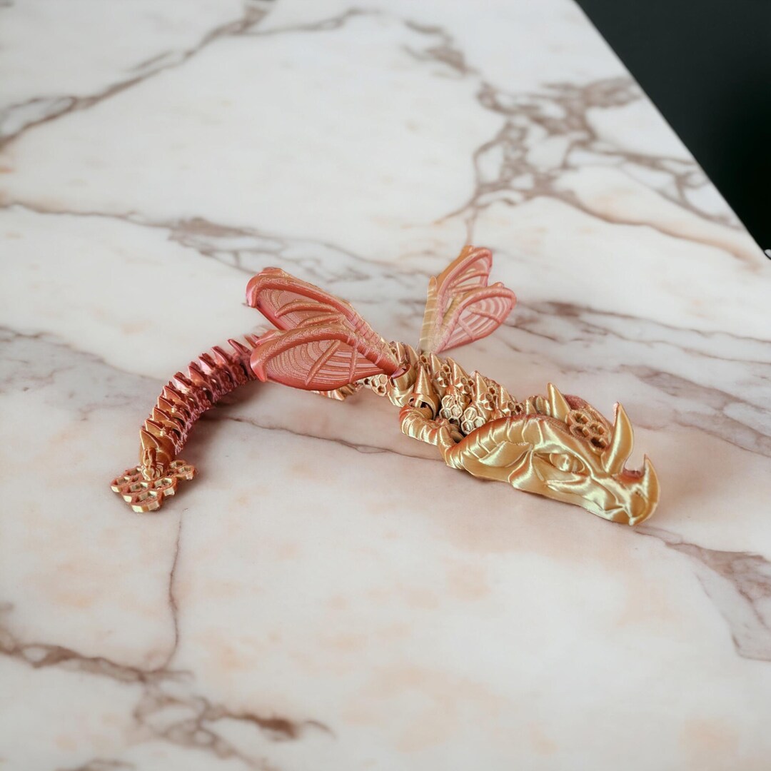 Honeycomb Hive Dragon 3D Printed Articulated Winged Flexi Creature ...