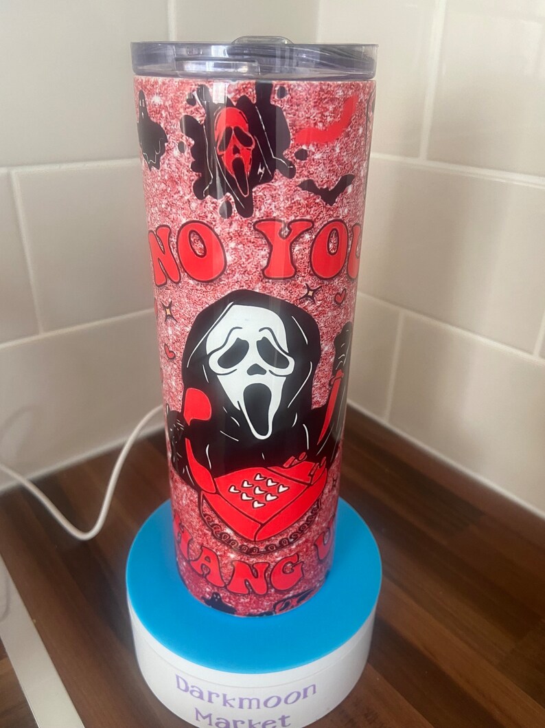 Scream Ghostface Pink 20oz Tumbler Scary Movie Cup Mug No You Hang up ...