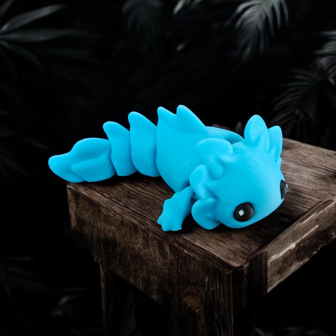 Mini Cute Axolotl Articulated 3D Printed Aquatic Figure in Pastel ...