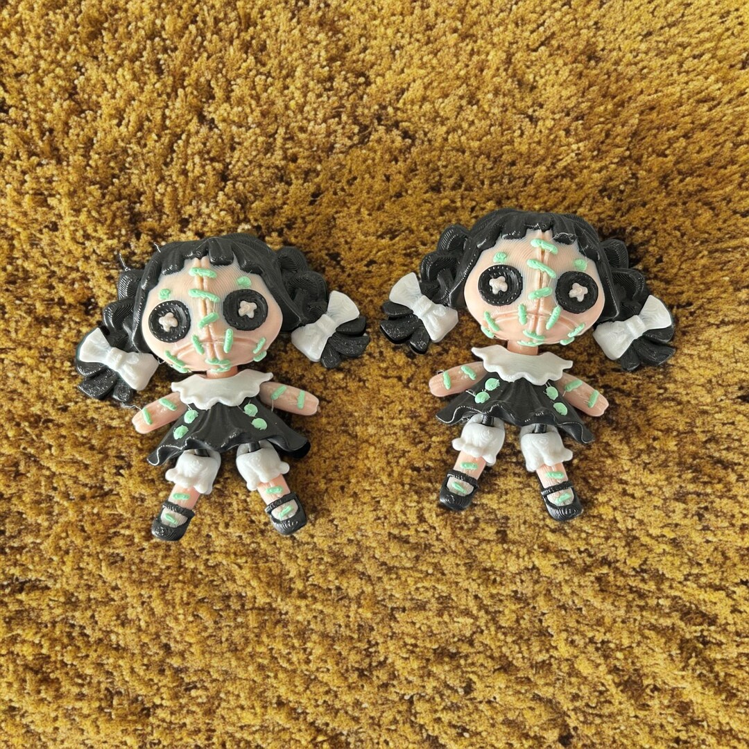 Creepy Mini Doll 3D Printed Articulated Spooky Girl Unique Halloween ...
