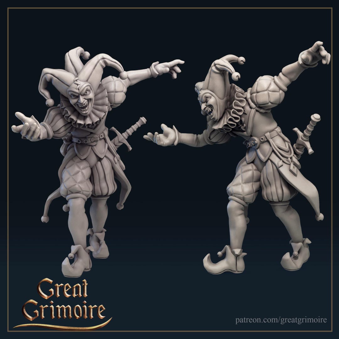 The Fool / Medieval Court Jester 3D Printed Resin Model Ideal for Dnd ...