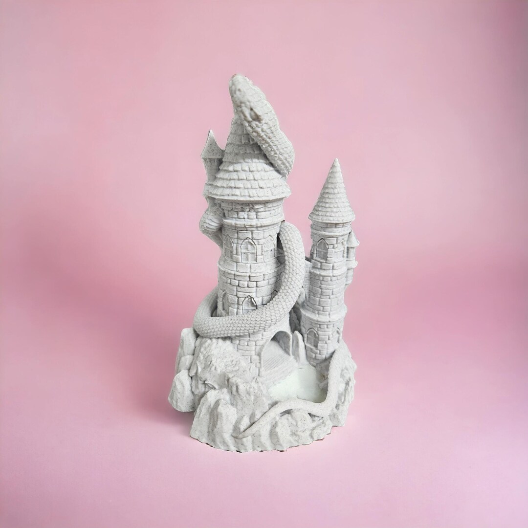 Serpentine Tower Dice Tower 3D Printed D&D Dice Roller in Marble Design Unique RPG Dice Roller ...