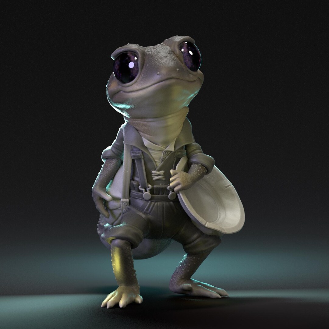 Gecko Gold Panner – Unpainted Dnd / TTRPG Miniature | Pepunki Creatures ...