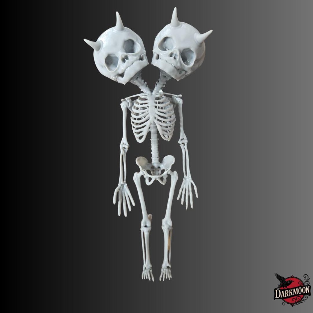 3D Printed Conjoined Human Devil Fetus Skeleton Figurine, Hand Painted ...