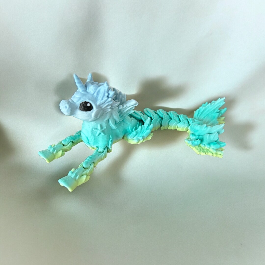 Sea Horse 3D Printed Hippocampus Flexible Fidget Toy Unicorn Creature ...