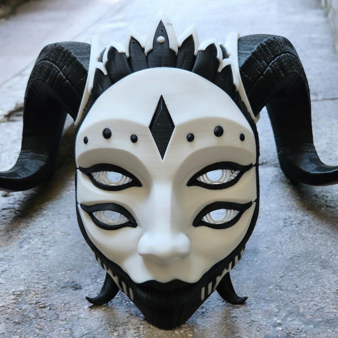 Hellequin Horned 3D Printed Cosplay Mask Unique, Bold Design for ...