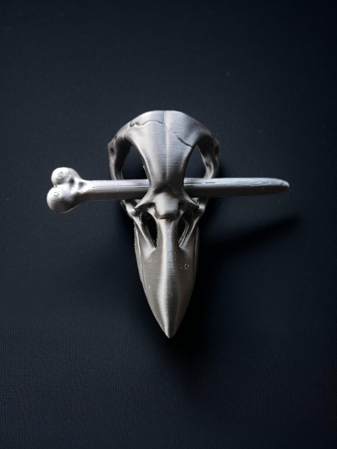 Crow Skull Hair Pin - 3D Printed Gothic Hair Accessory, Dark Aesthetic ...