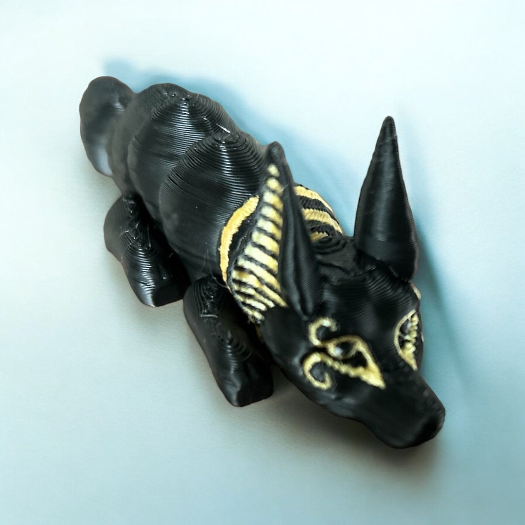 Baby Anubis Flexi 3D Printed Fidget Toy Unique Jackal Design, Handcrafted Anubisath Figurine ...