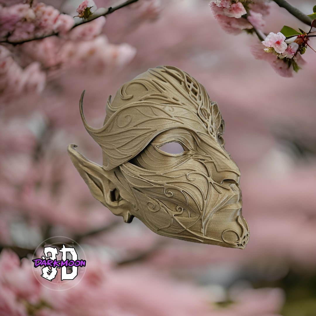 Dark Elf Mask 3D Printed Elven Mask for Cosplay Fantasy & Horror ...