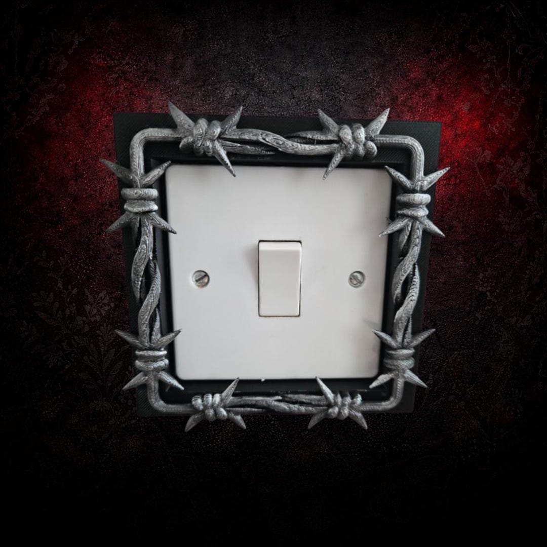 Gothic Barbed Wire Light Switch Surround - Gothic Decor - PLA - UK ...