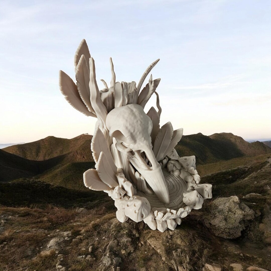Raven's Spirit Dice Tower 3D Printed Bone Filament Bird Skull for ...