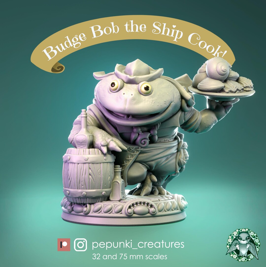 Budge Bob the Ship Cook Unpainted D&D and TTRPG Miniature Pepunki ...
