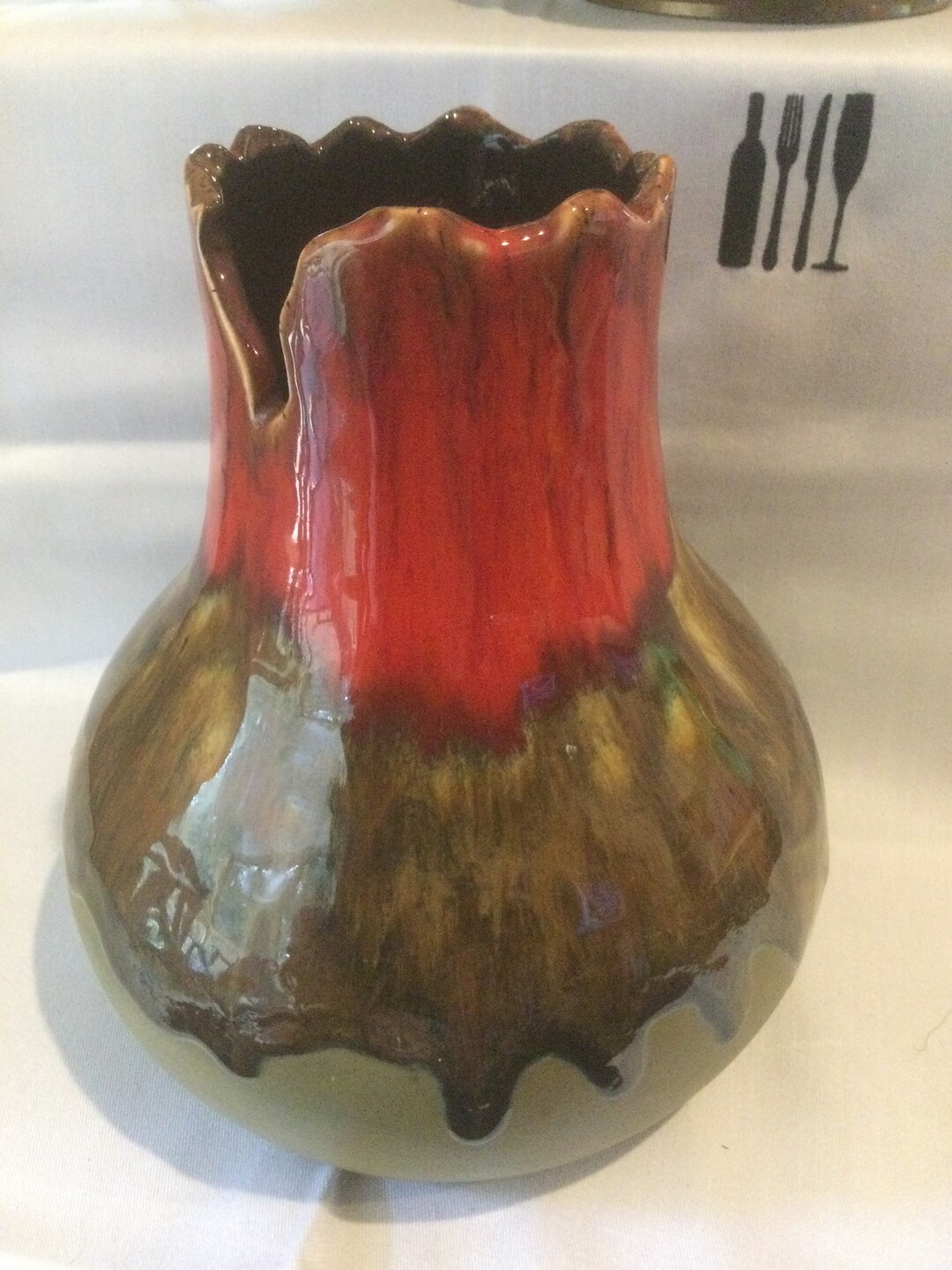Canyon Sunset Pottery Vase Hand Made in the USA 7 1/2" Height - Etsy