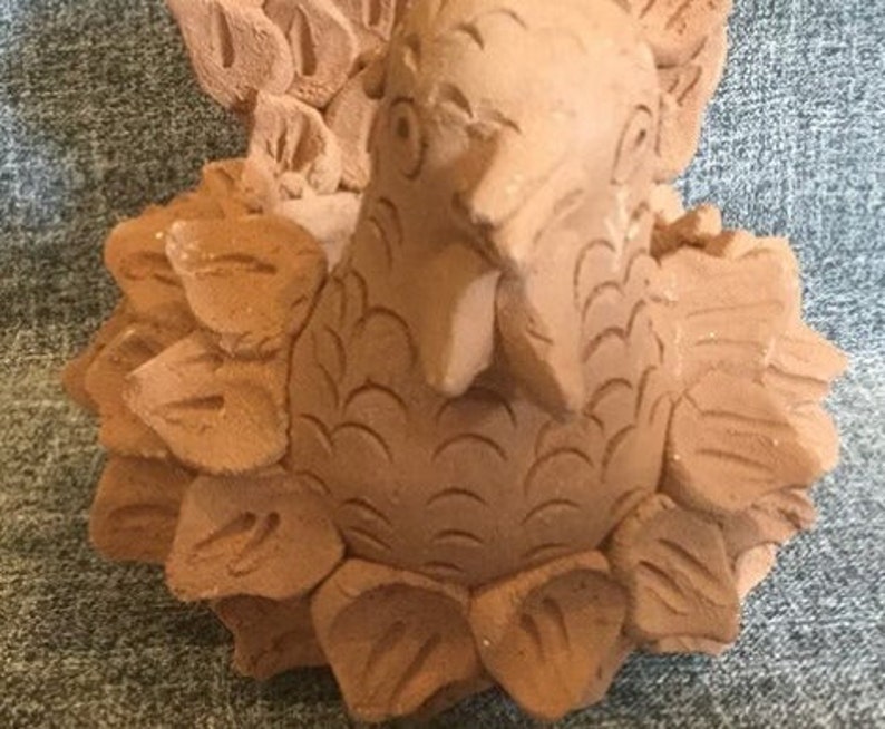 Terracotta Pottery Chicken-turkey Planter Handmade 5"h Made in ...