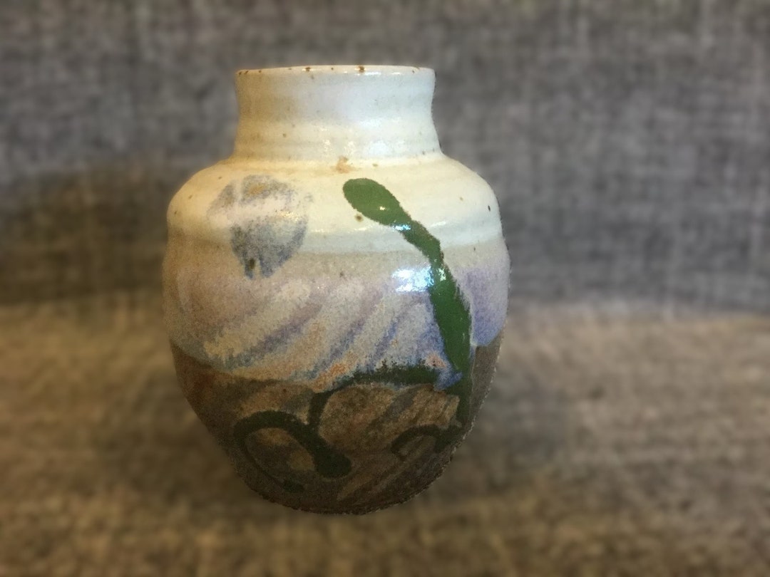 Signed Reyes Vintage Ceramic Handmade Pottery Vase Multi-color Glaze 4 ...