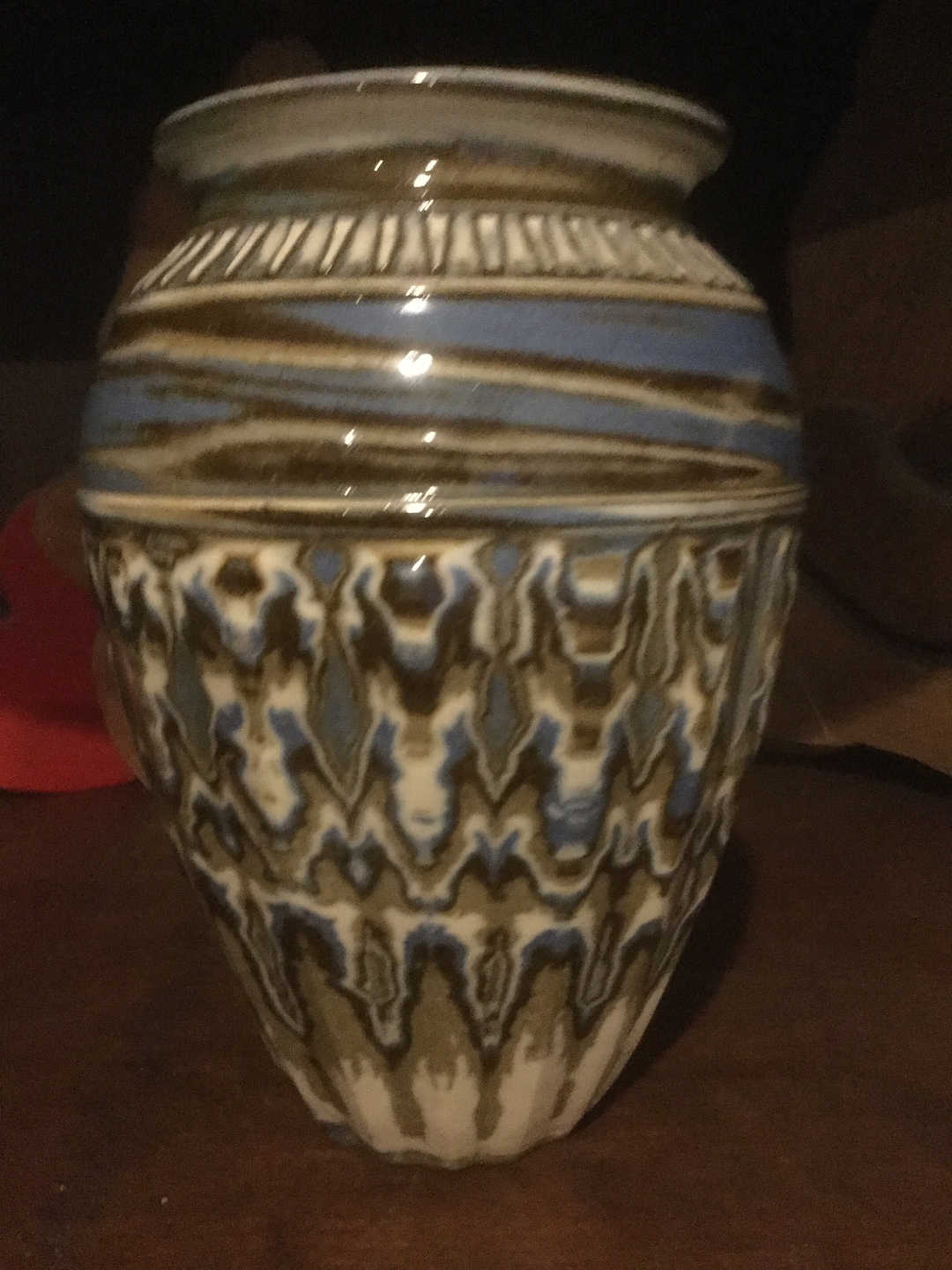 Ecks Mccanless Agateware Wheel Thrown, Hand Carved Pottery 7 Vase ...
