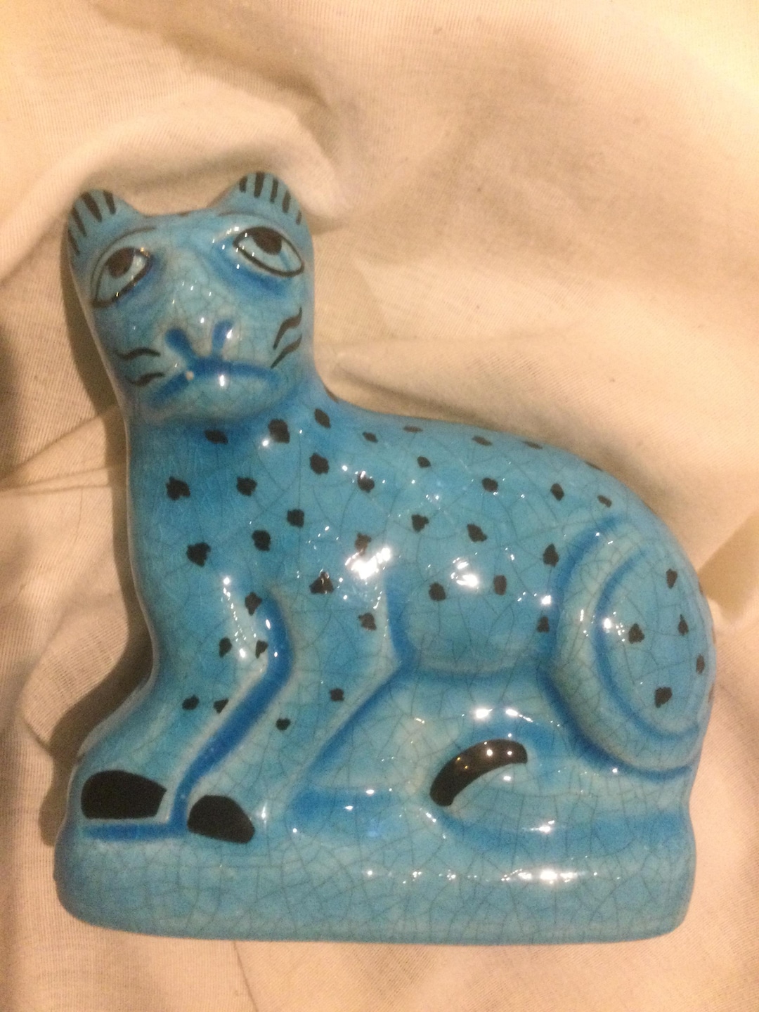 Vintage Egyptian Faience Cat Replica by British Museum Students ...