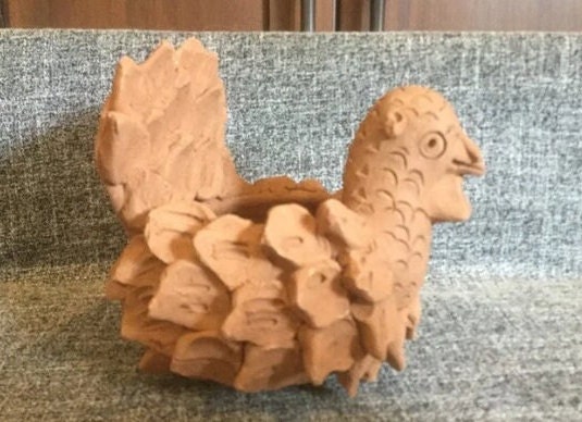 Terracotta Pottery Chicken-turkey Planter Handmade 5"h Made in ...