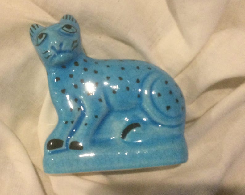 Vintage Egyptian Faience Cat Replica by British Museum Students ...