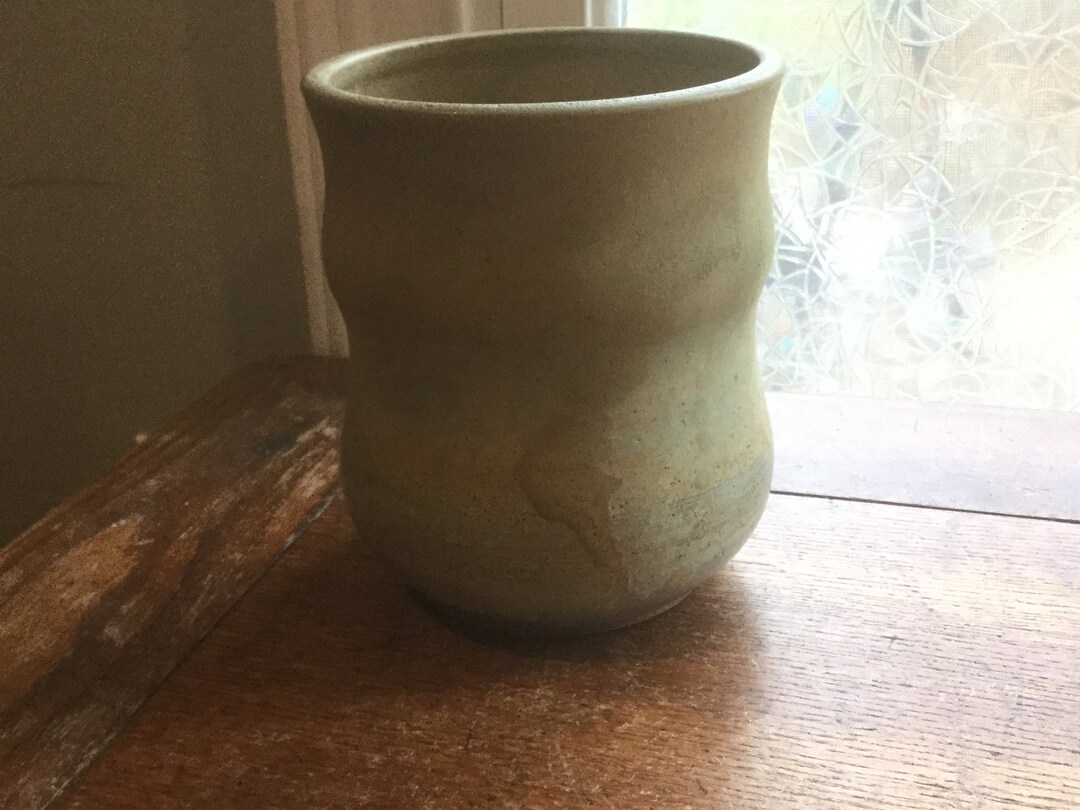 Jim Bell Handmade Pottery Vase Brown and Blue Hues Earth Tones - Etsy