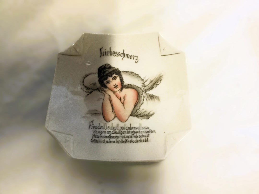 Antique Lovesick Liebesschmerz! Woman German Trinket, Decorative, Snack ...