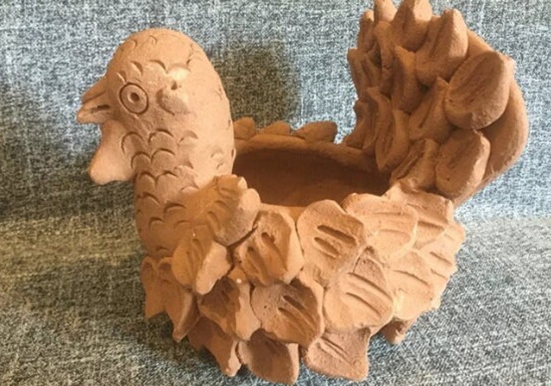 Terracotta Pottery Chicken-turkey Planter Handmade 5h Made in Guatemala ...