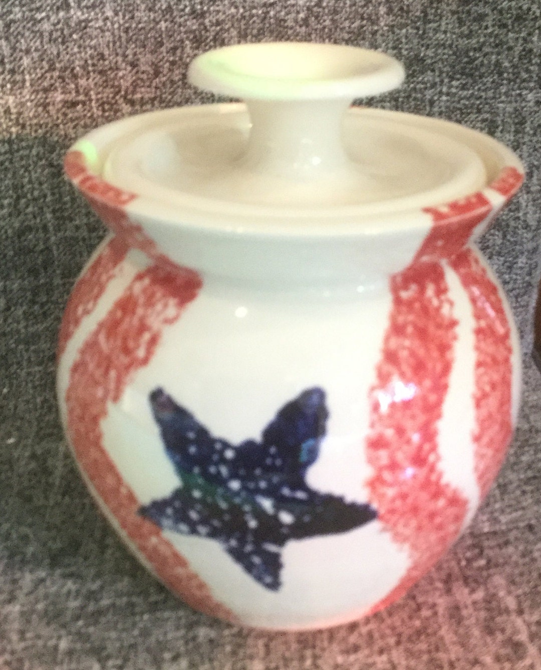 Three Rivers Pottery Patriotic Star Sugar Bowl With Lid 1998 - Etsy