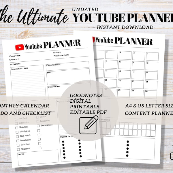 Youtube Video Checklist - Etsy