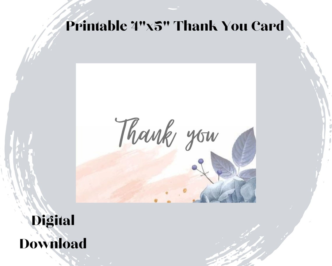Printable Flower Thank You Card Template, Wedding Thank You, Engagement ...