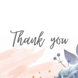 Printable Flower Thank You Card Template, Wedding Thank You, Engagement ...