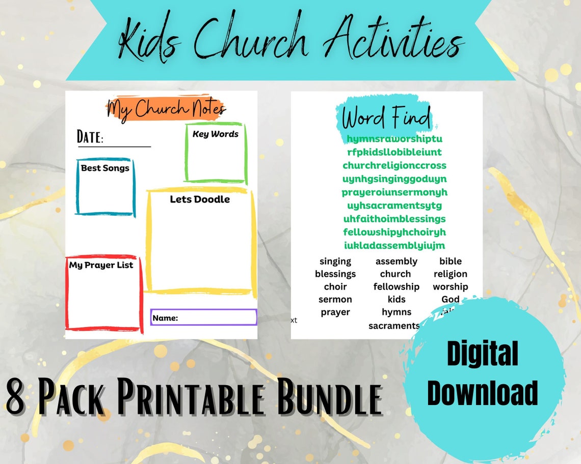 Worship Notes for Kids Printable Sermon for Kids Lesson Children's ...