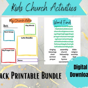 Worship Notes for Kids Printable Sermon for Kids Lesson Children's ...