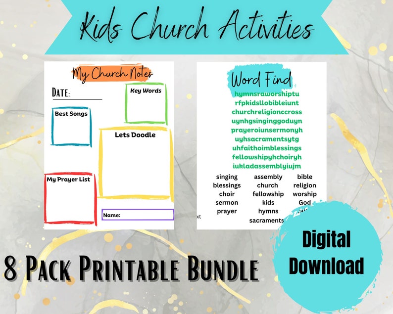 Worship Notes for Kids Printable Sermon for Kids Lesson Children's ...